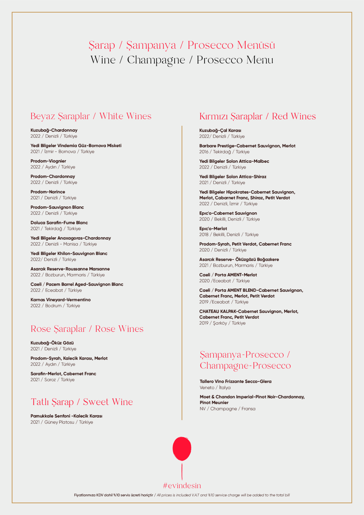 Menü - The Red Balloon Restaurant