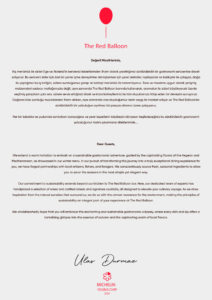 Menü - The Red Balloon Restaurant